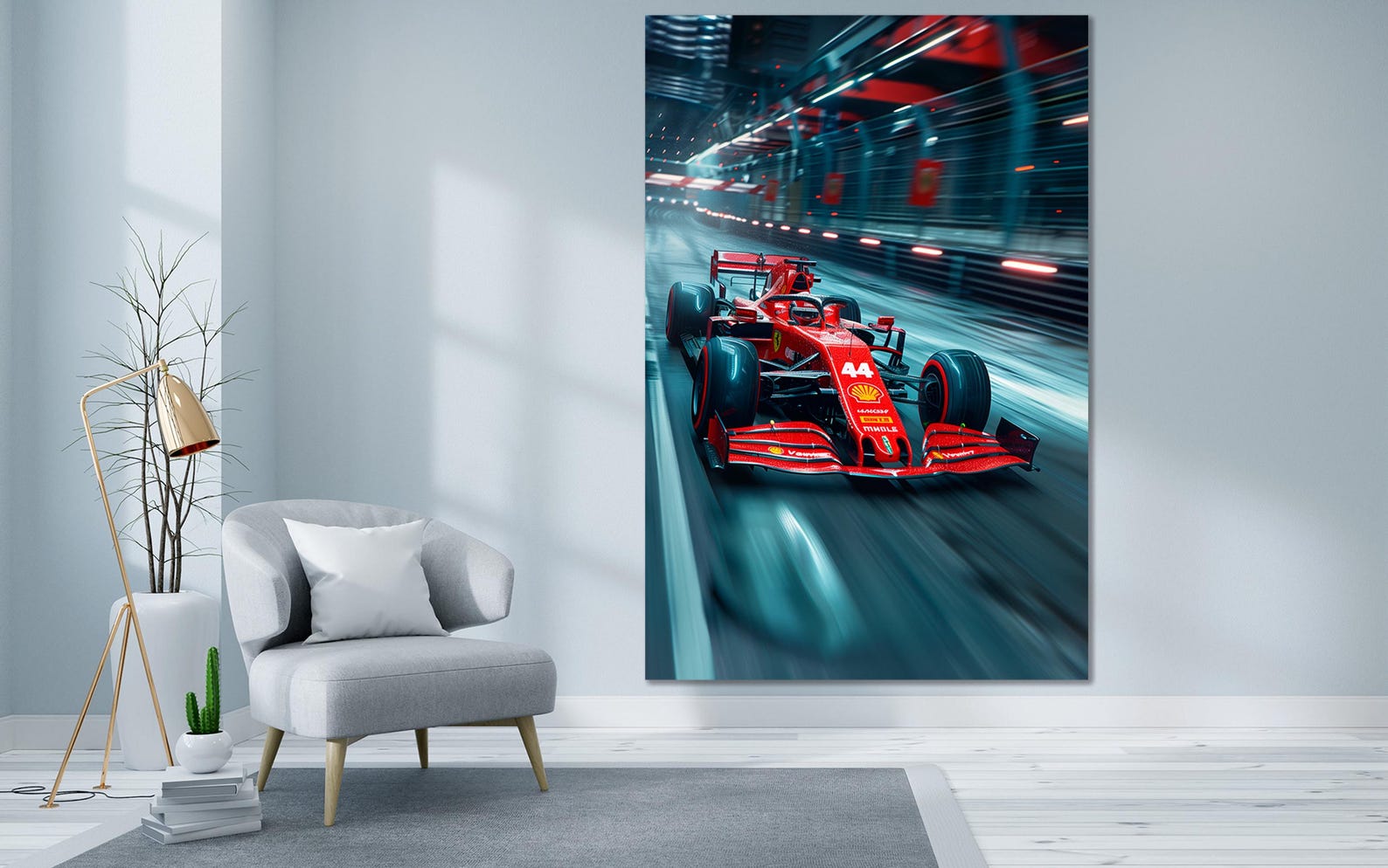 Red Racing Sport Car Canvas Print Formula 1 Wall Art Racing Car Wall ...