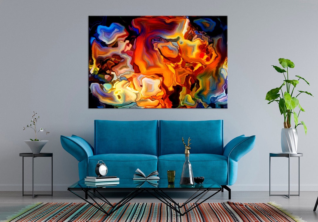 Colorful Abstract Wall Art Canvas Multicolor Abstract Print Creative ...