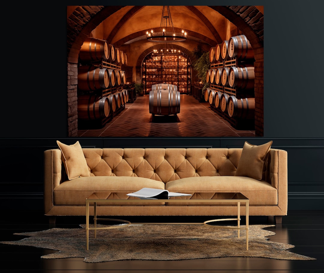 Old Wooden Barrels Printable Canvas Wall Art Prints Whiskey Cellar ...
