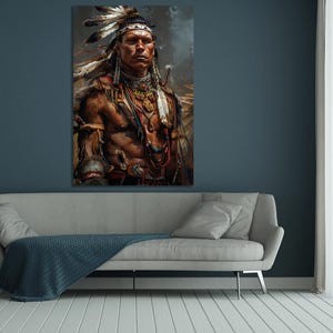Apache Warrior Canvas Print Apache Indian Chief Wall Art Native ...