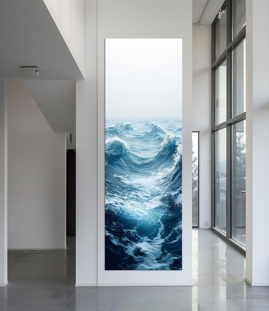 Ocean Wave Printable Canvas Wall Art Prints Navy Blue Art Sea Print ...