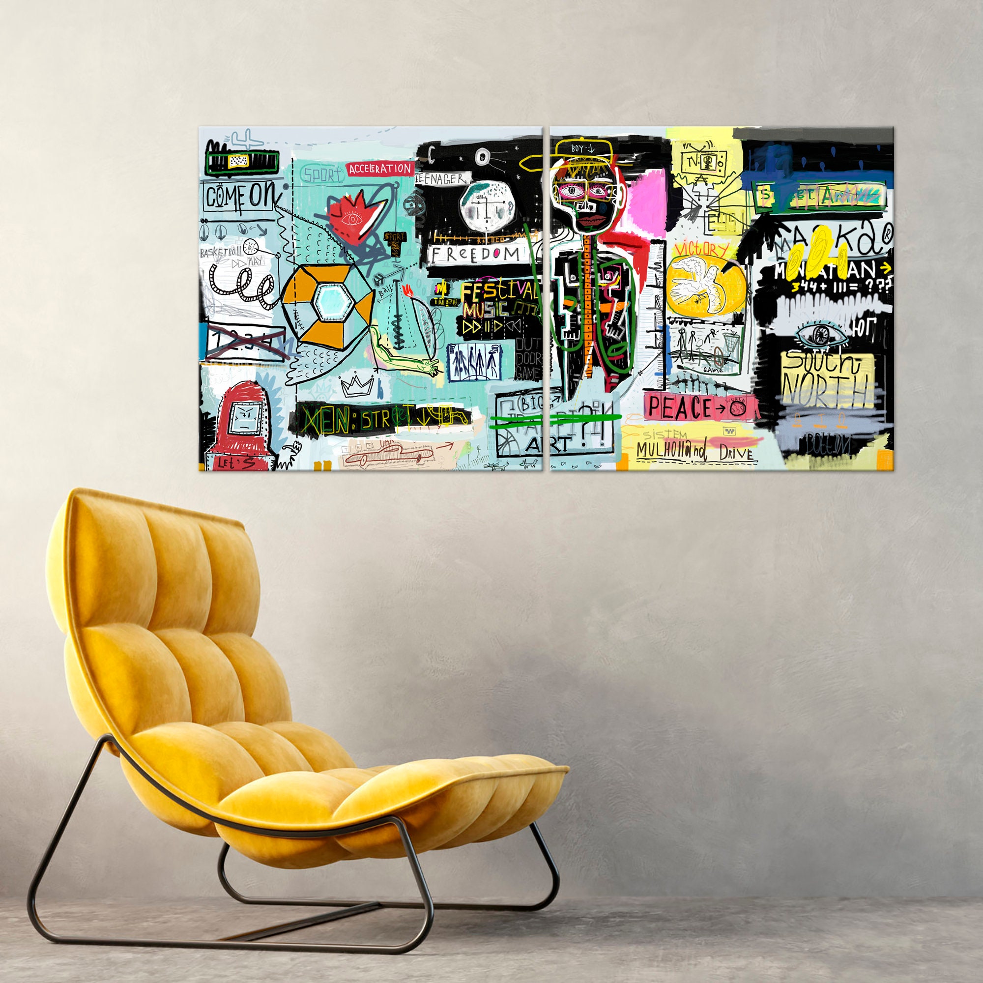Graffiti Canvas Wall Art Street Art Print Abstract Abstract - Etsy