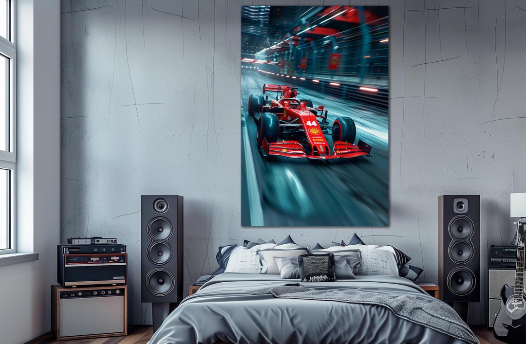 Red Racing Sport Car Canvas Print Formula 1 Wall Art Racing Car Wall ...