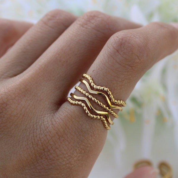 Waterproof Gold Ring Set - Etsy