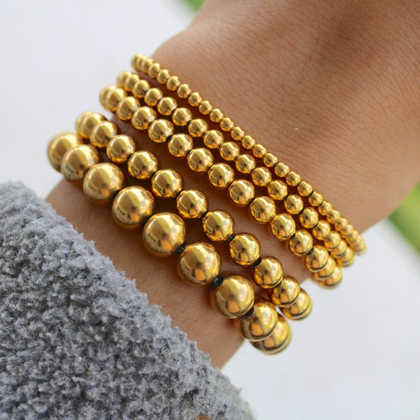 Gold Bead Bracelet - Etsy
