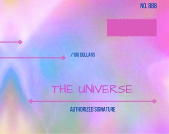 Bank of the Universe Check - Etsy