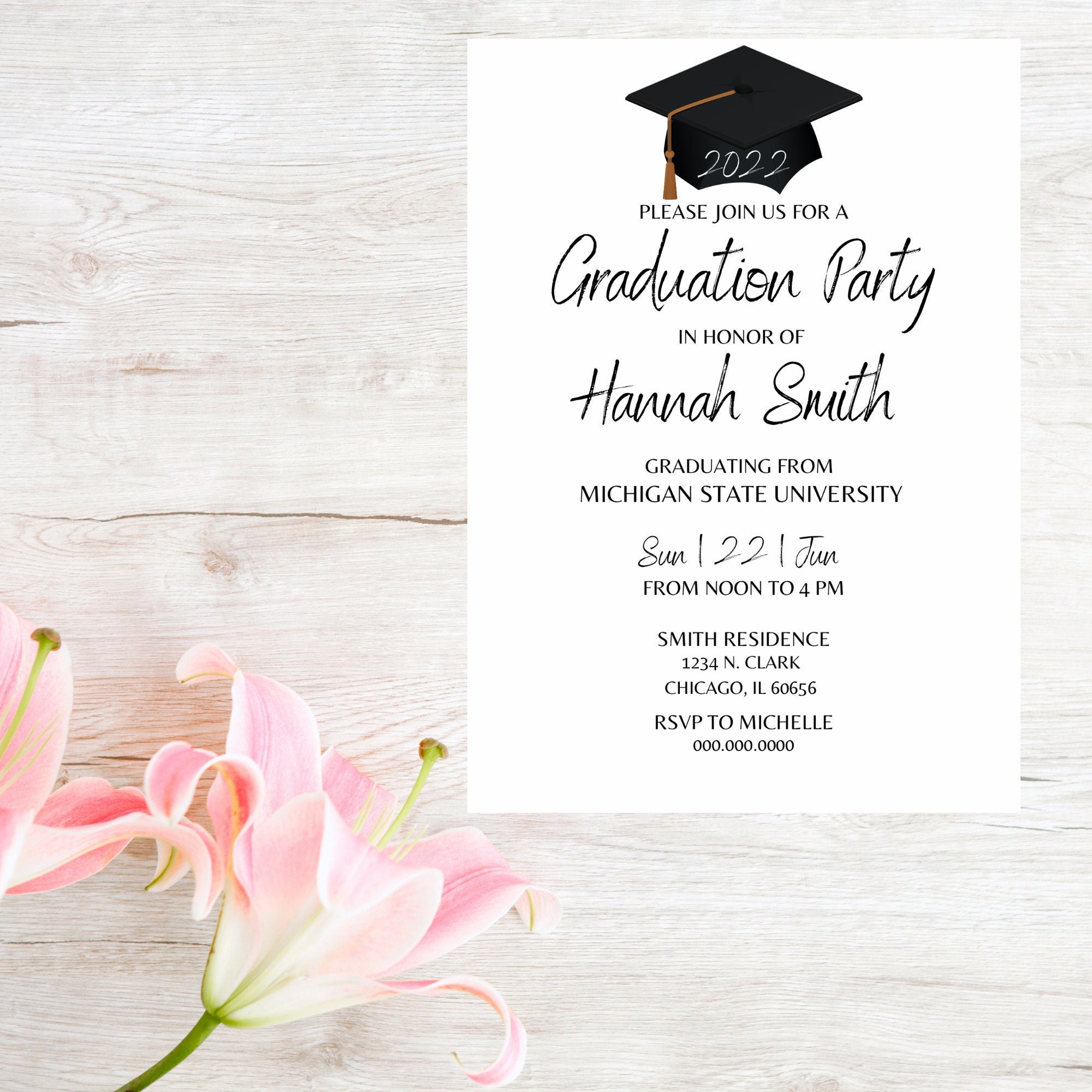 Graduation Invitation | Party Invitation | Editable Graduation ...