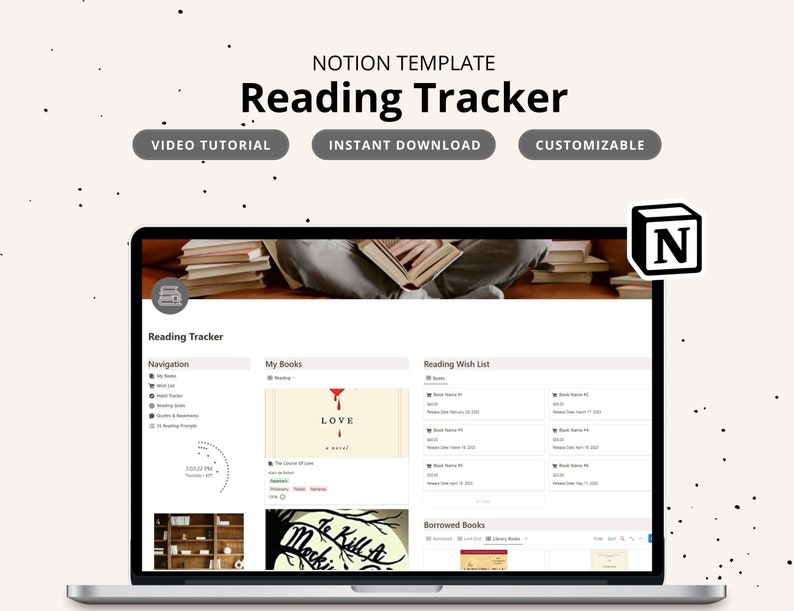 Notion Library Template Reading Goals Tracker Read Log Organizer ...