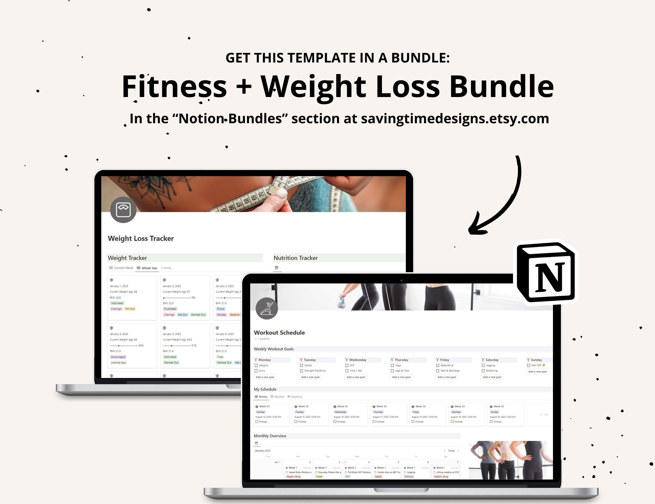 Weight Loss Notion Weight Loss Tracker Chart Calorie Tracker Notion ...