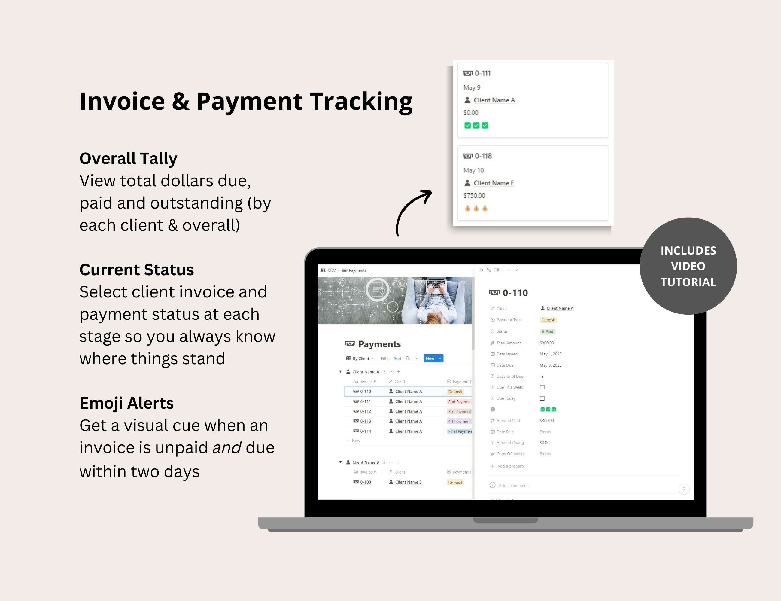 Notion Crm Tracker Notion Template Notion Client Tracker Notion Crm Template Notion Contact