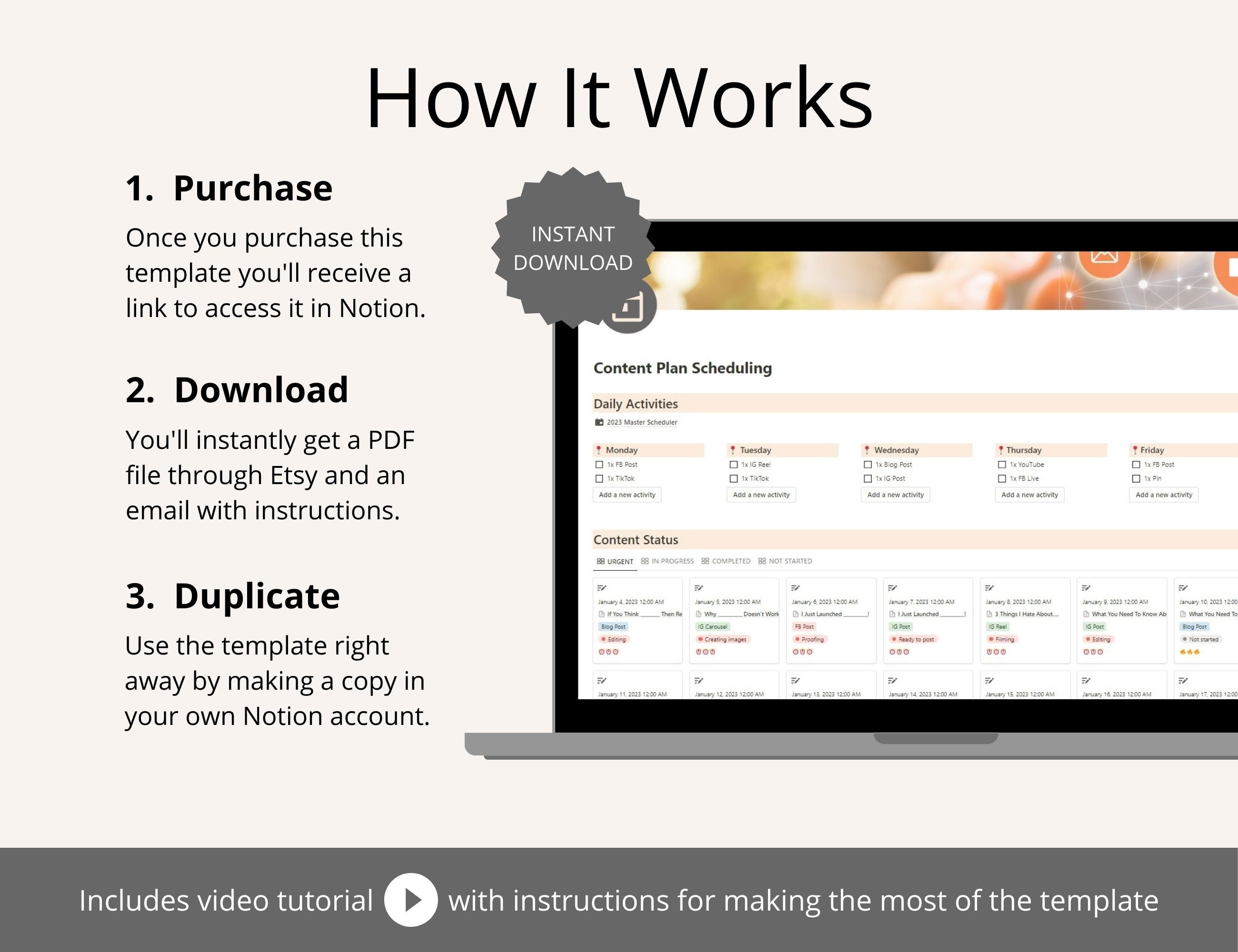 Notion Content Planner Notion Template Social Media Planner - Etsy