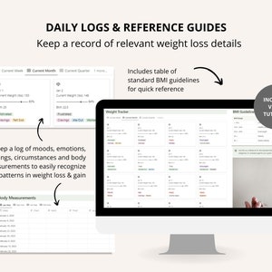 Weight Loss Notion Weight Loss Tracker Chart Calorie Tracker Notion ...
