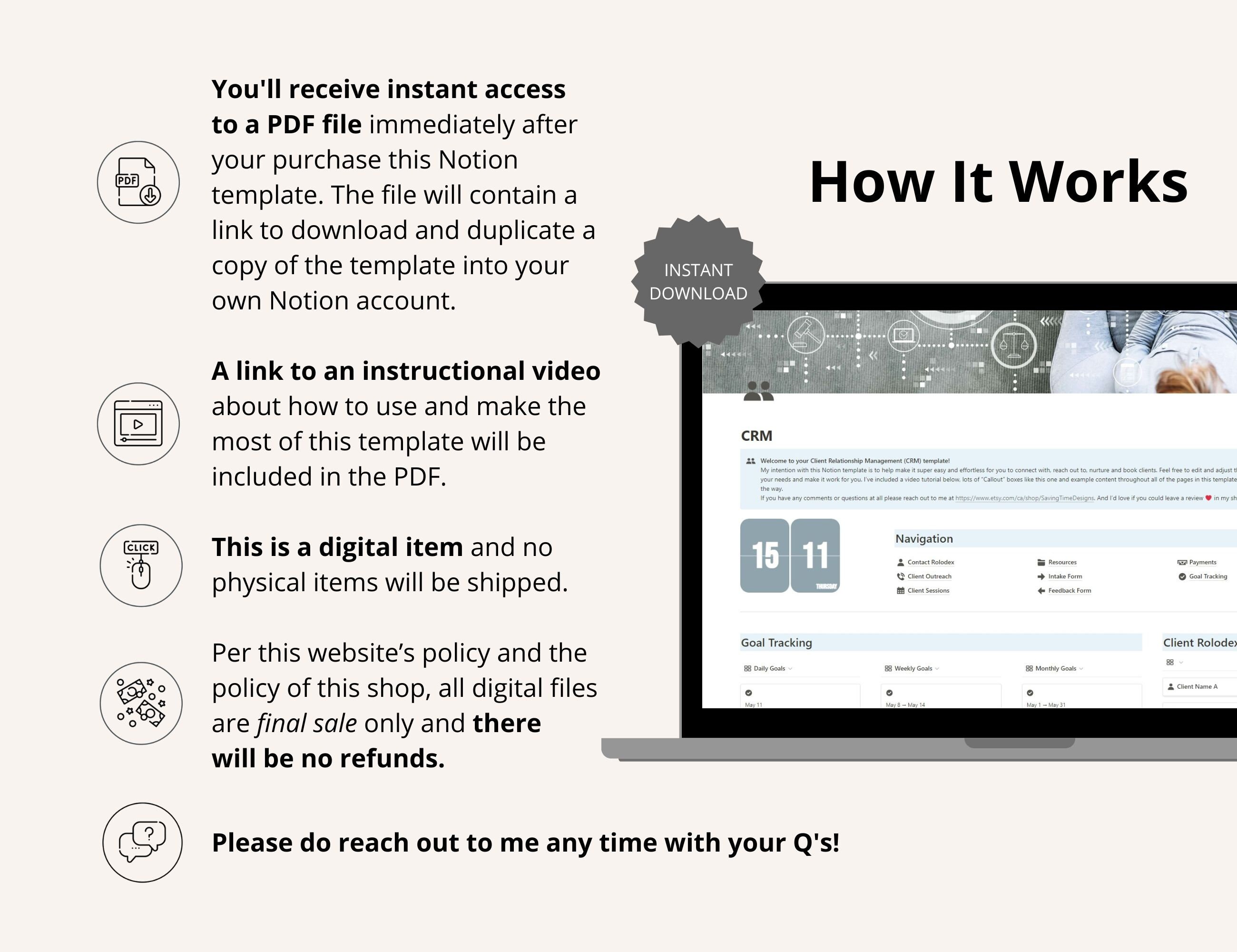 Notion Crm Tracker Notion Template Notion Client Tracker Notion Crm Template Notion Contact