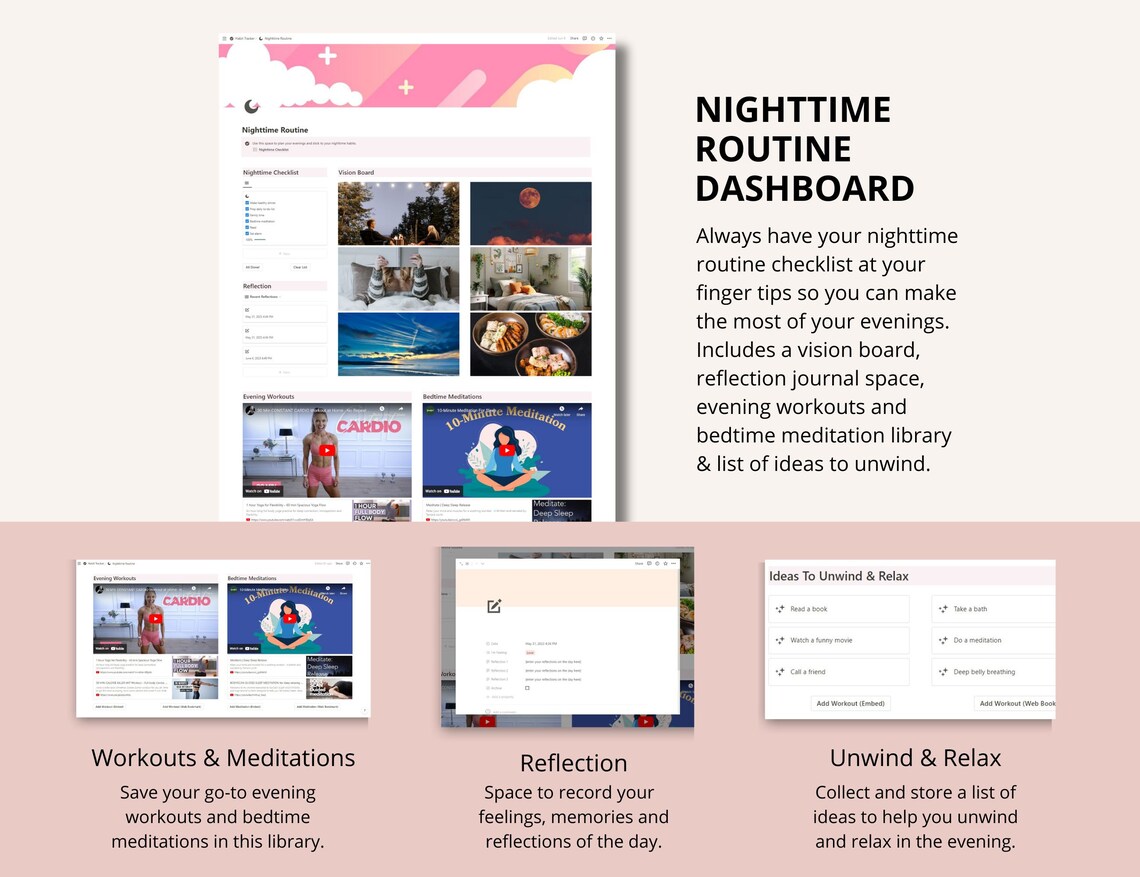 Notion Habit Tracker Template Notion Template Habit Tracker Routine ...