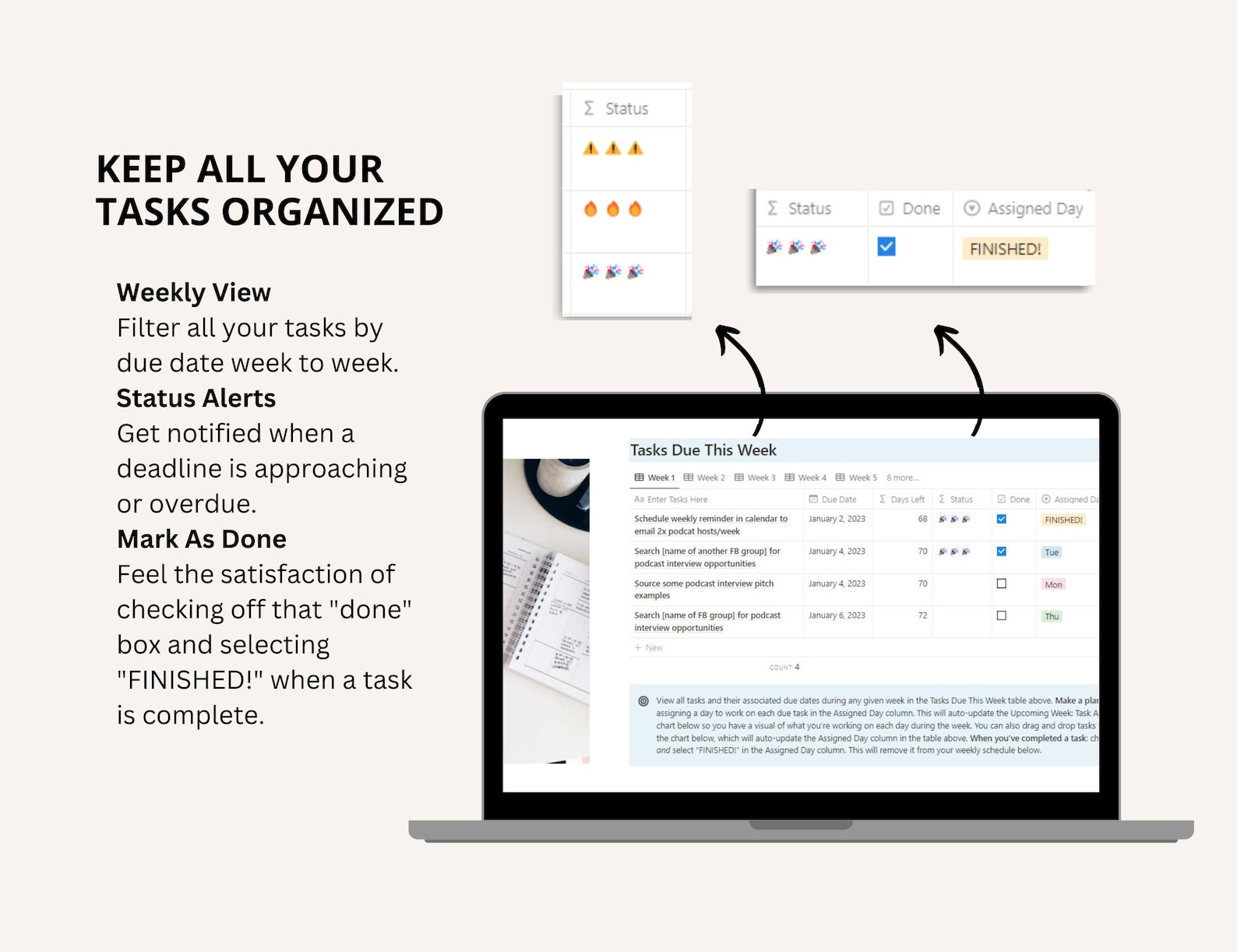 12 Week Year Notion Goal Template Notion 12 Week Year Planner Notion ...