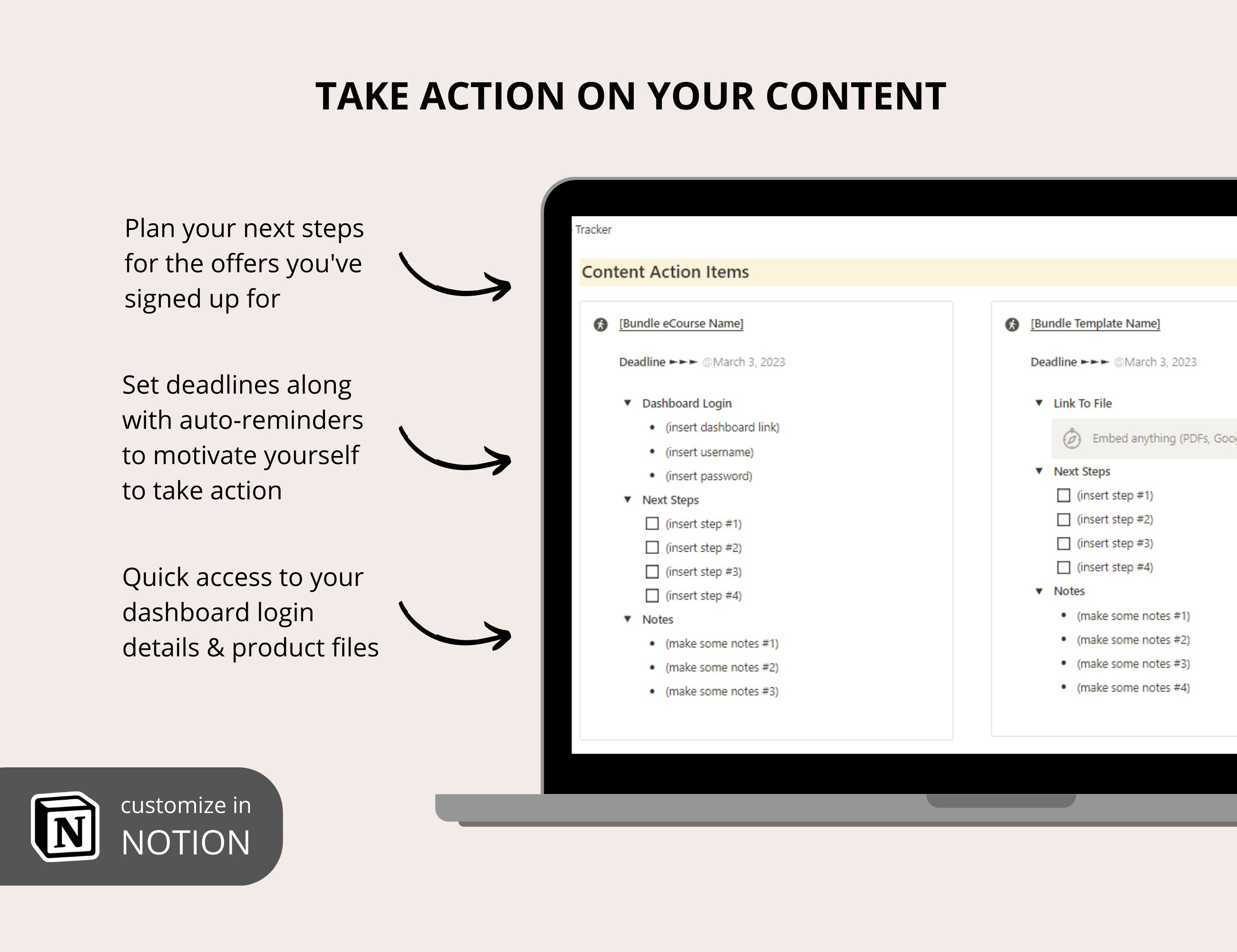 Notion Template Notion Course Planner Bundle Tracker Course Tracker ...