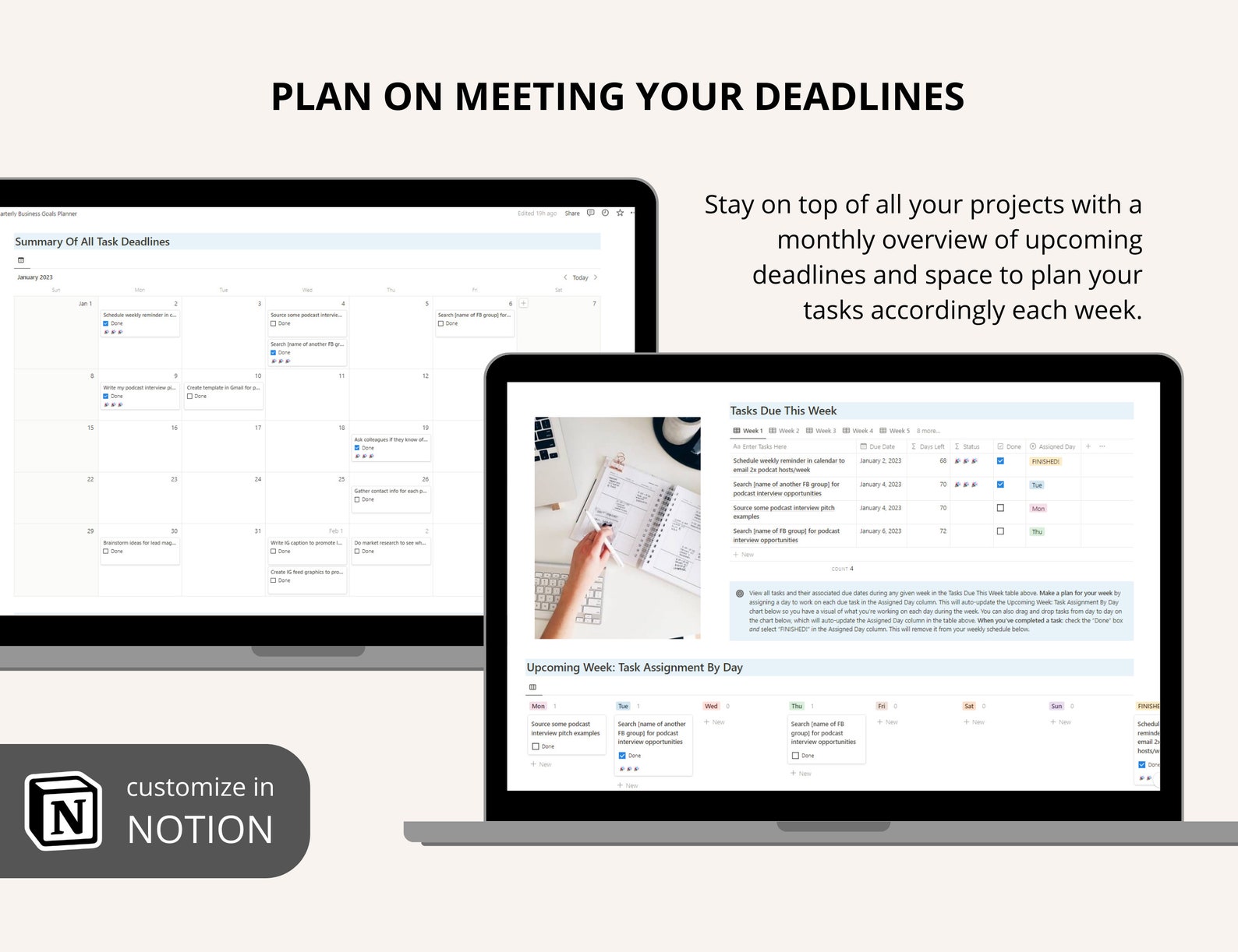 12 Week Year Notion Goal Template Notion 12 Week Year Planner Notion ...