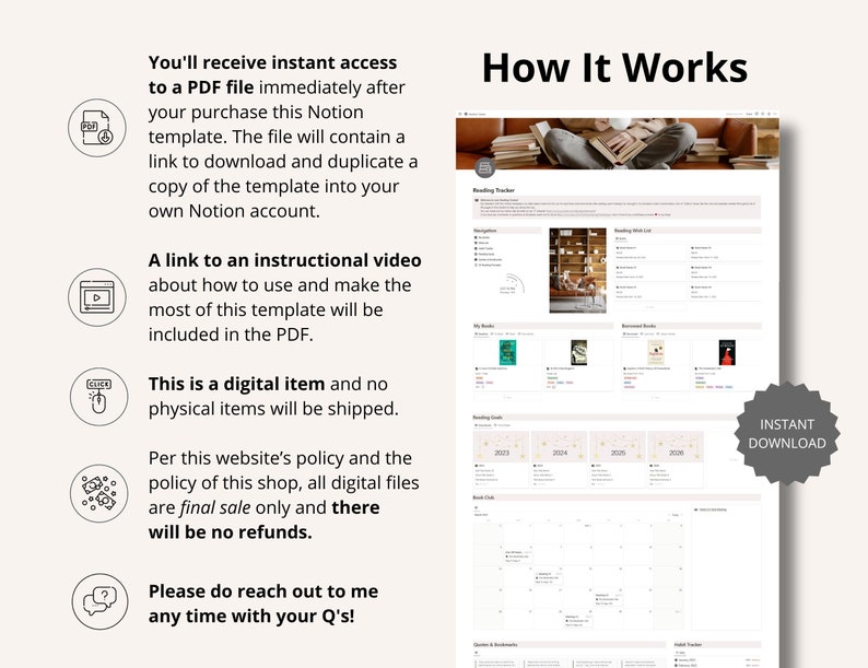 Notion Library Template Reading Goals Tracker Read Log Organizer ...