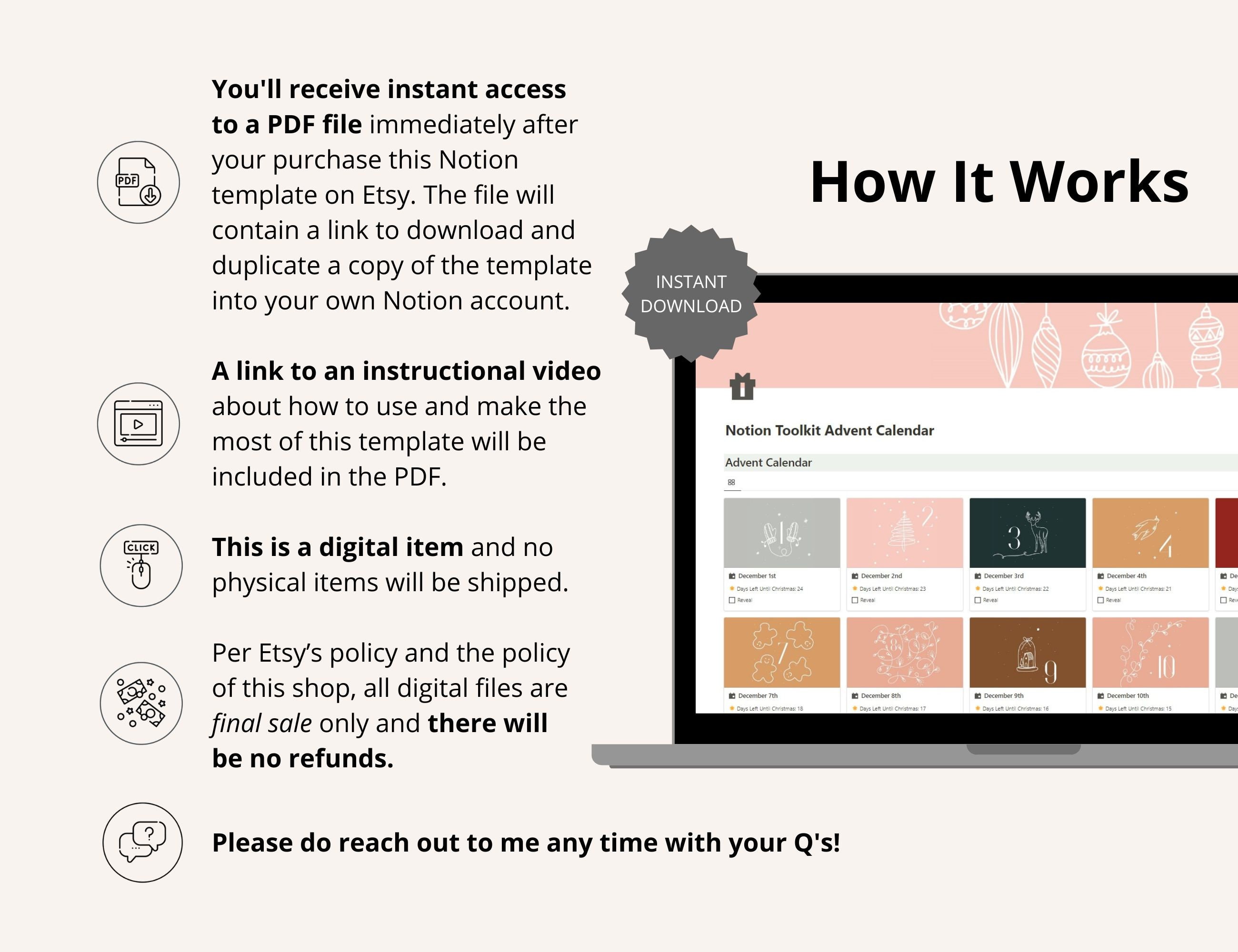 Digital Notion Advent Calendar Digital Advent Calendar for Adults ...