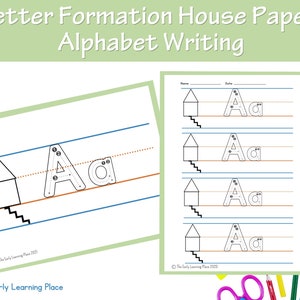 Letter Formation House Paper | Alphabet Writing - Etsy