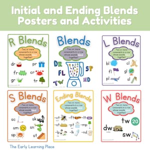 Initial and Ending Blends Posters and Activities (S, L, R, W, & Ending ...