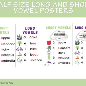 Short and Long Vowel Posters/sorts & Consonant Poster/sort | Alphabet ...