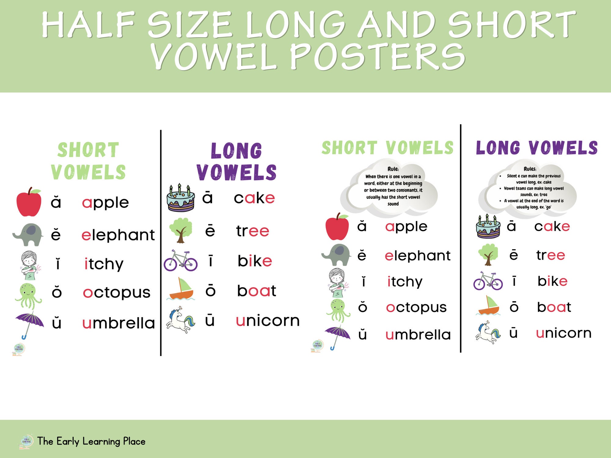Short and Long Vowel Posters/sorts & Consonant Poster/sort | Alphabet ...