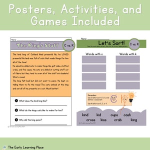 C Vs. K Posters and Activities | Cat/kite Rule | Spelling Rules ...