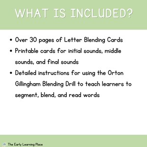 Letter Blending Cards for Blending Drill | Orton Gillingham Aligned ...