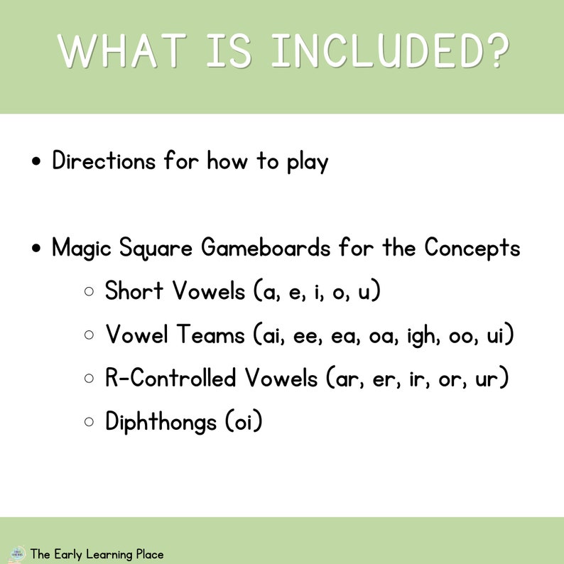 Magic Squares Phonics Gameboards/activity Sheets | Short Vowels, Vowel ...