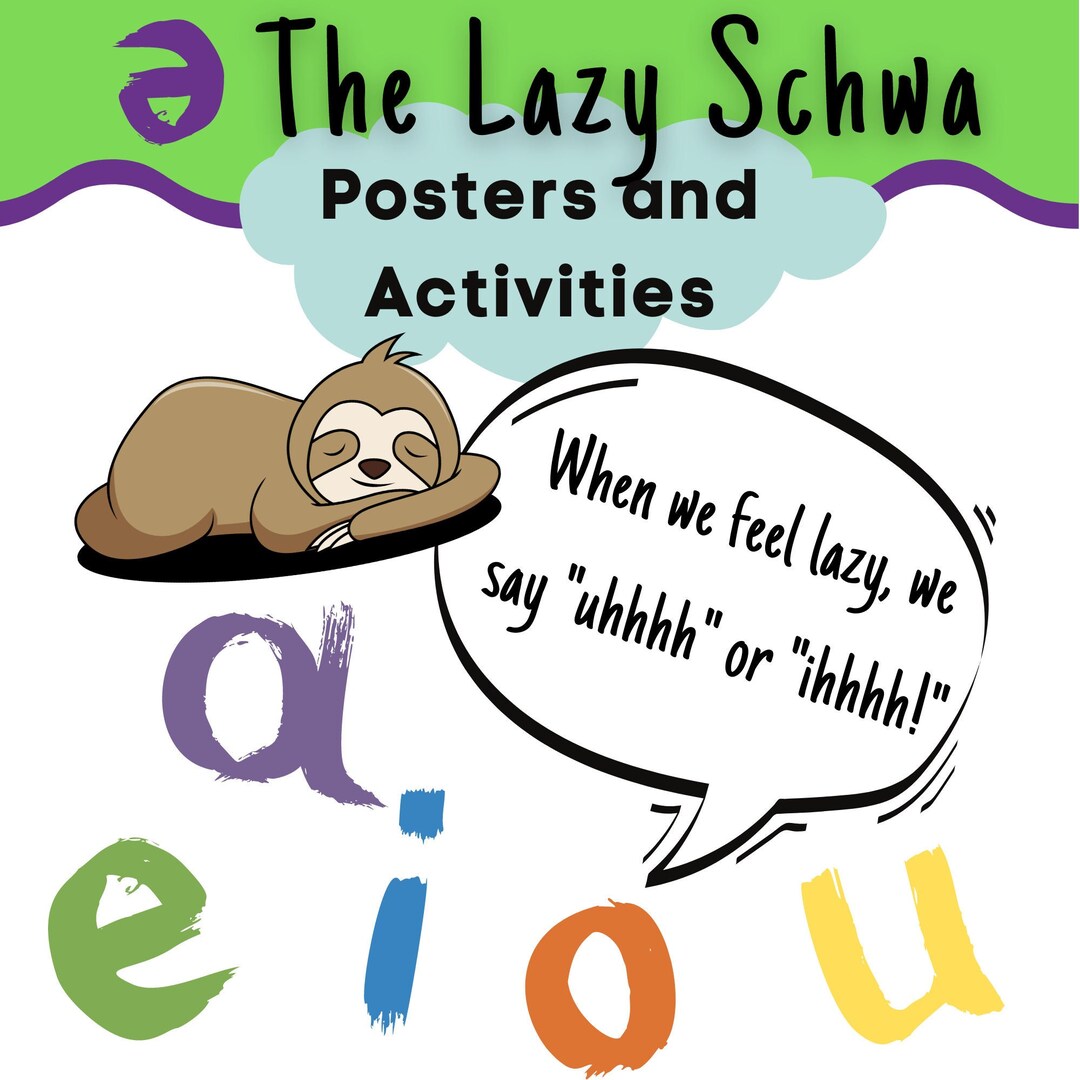 The Lazy Schwa Poster and Activities - Etsy