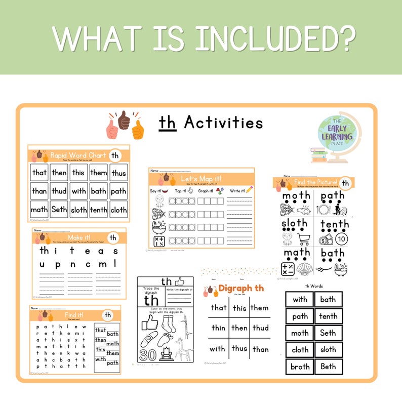 Digraph Th Posters, Word Cards, and Activities |science of Reading - Etsy