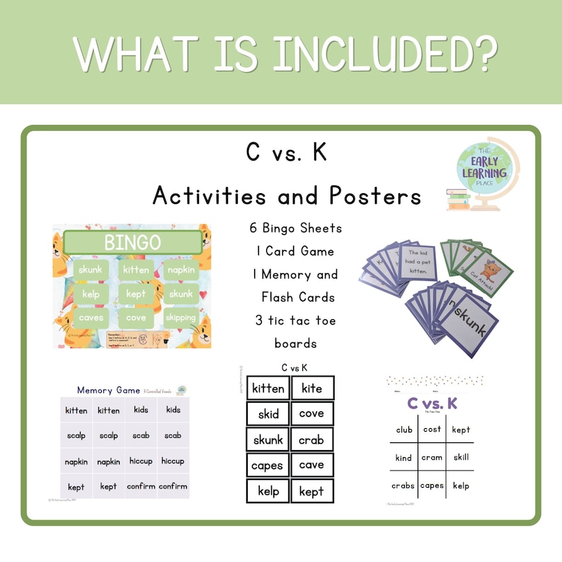 C Vs. K Posters and Activities | Cat/kite Rule | Spelling Rules ...