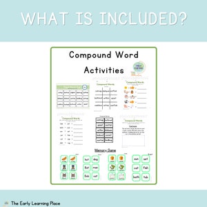 Compound Words Games and Activities | Printable Activities ...
