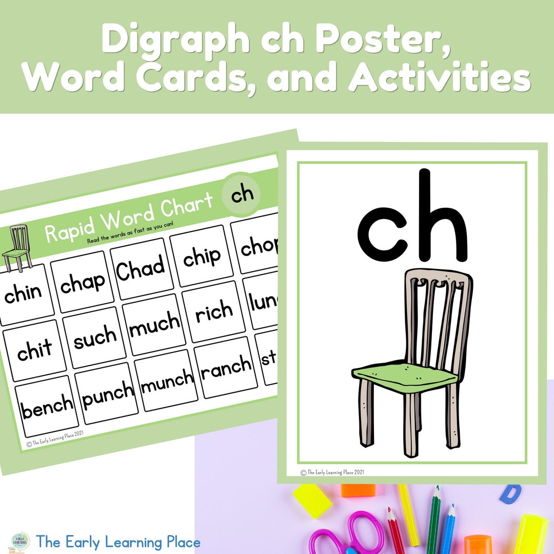 Digraph CH Posters, Word Cards, and Activities | Science of Reading - Etsy