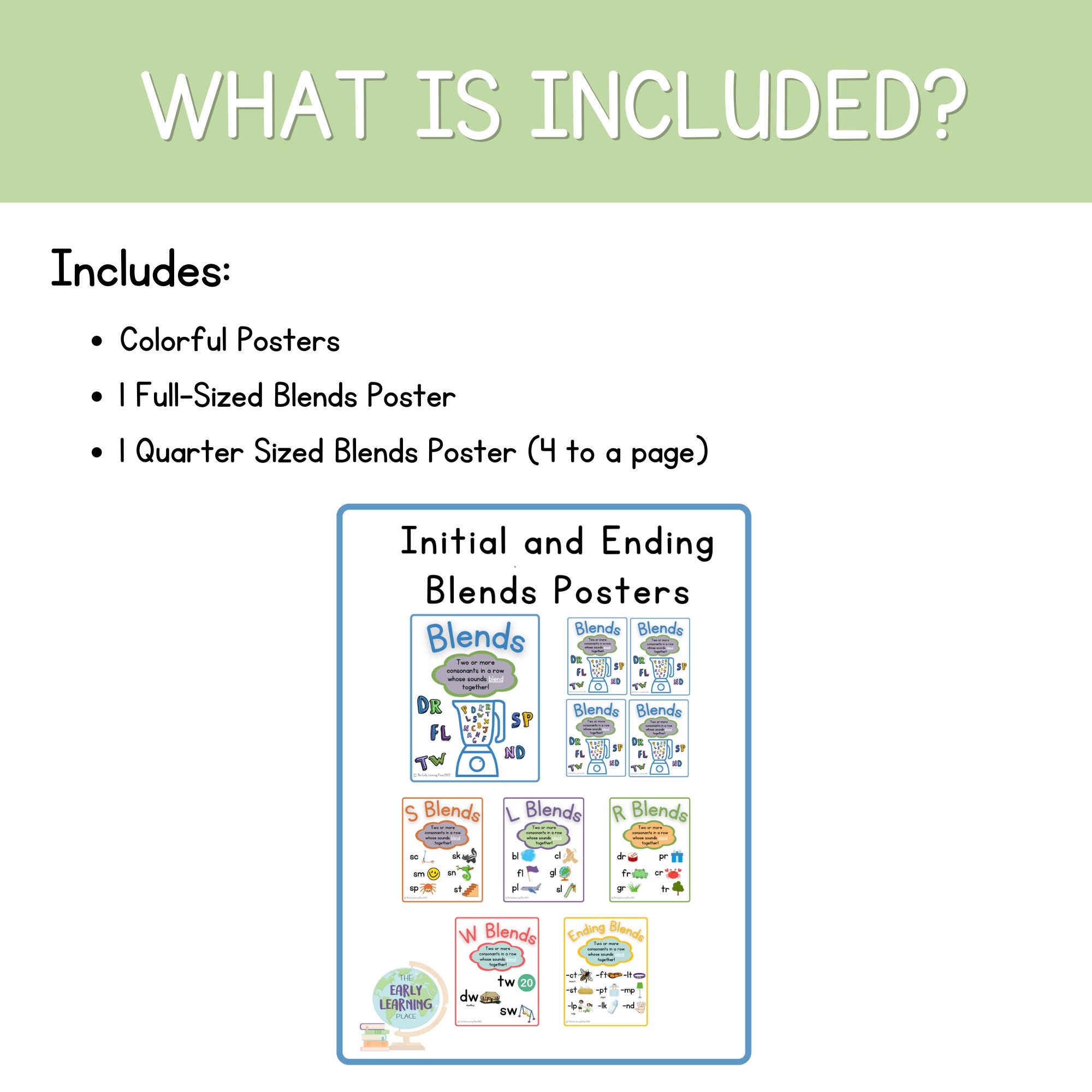 Initial and Ending Blends Posters and Activities (S, L, R, W, & Ending ...