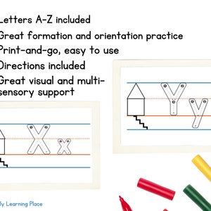 Letter Formation House Paper | Alphabet Writing - Etsy