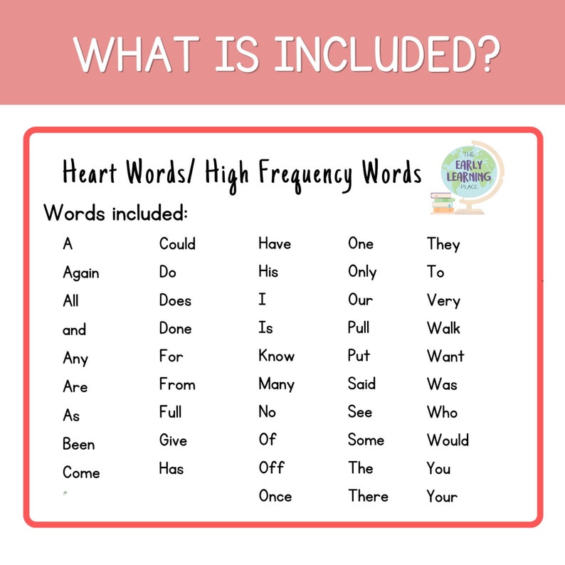 Heart Words / High-frequency Word Posters and Flashcards | Orthographic ...