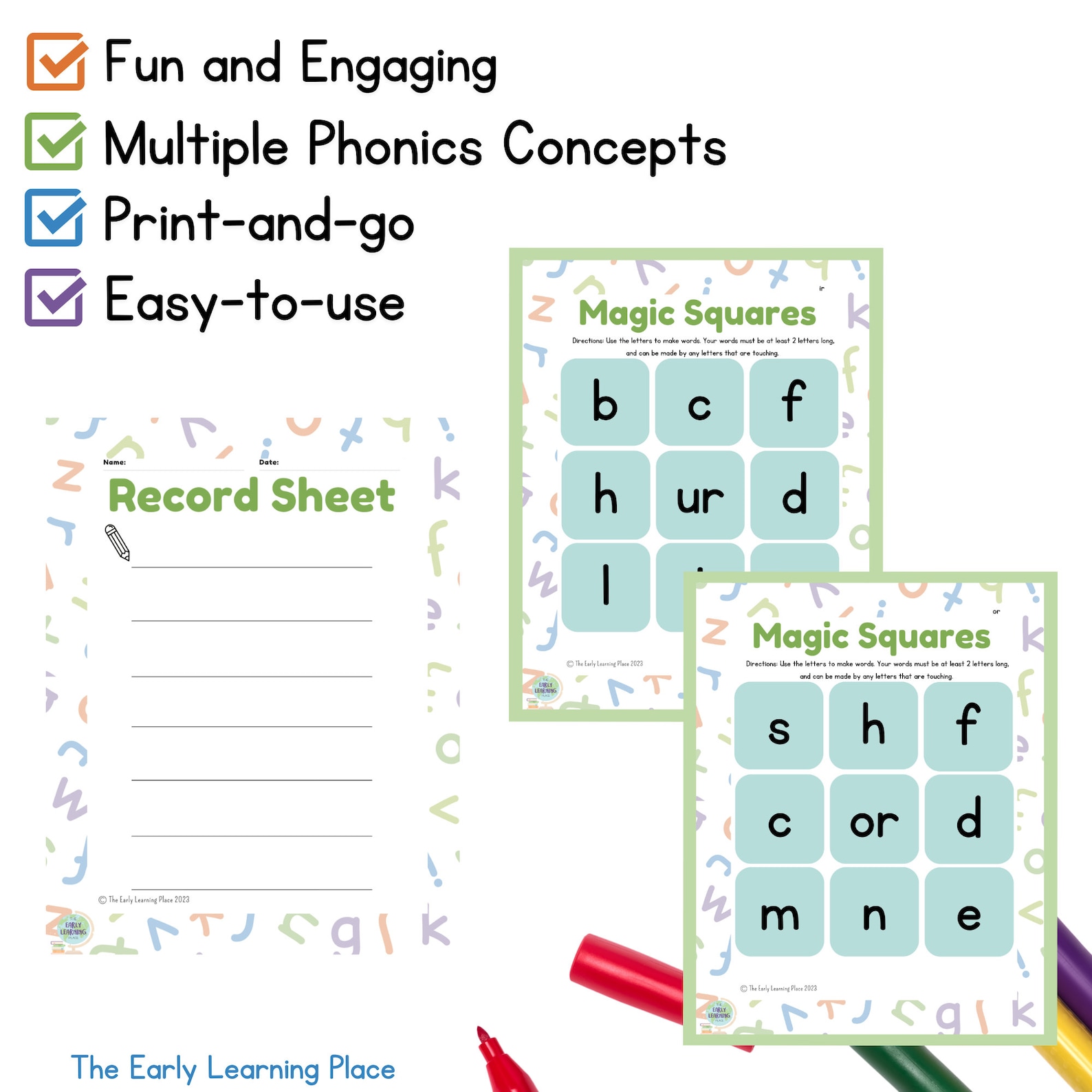 Magic Squares Phonics Gameboards/activity Sheets | Short Vowels, Vowel ...