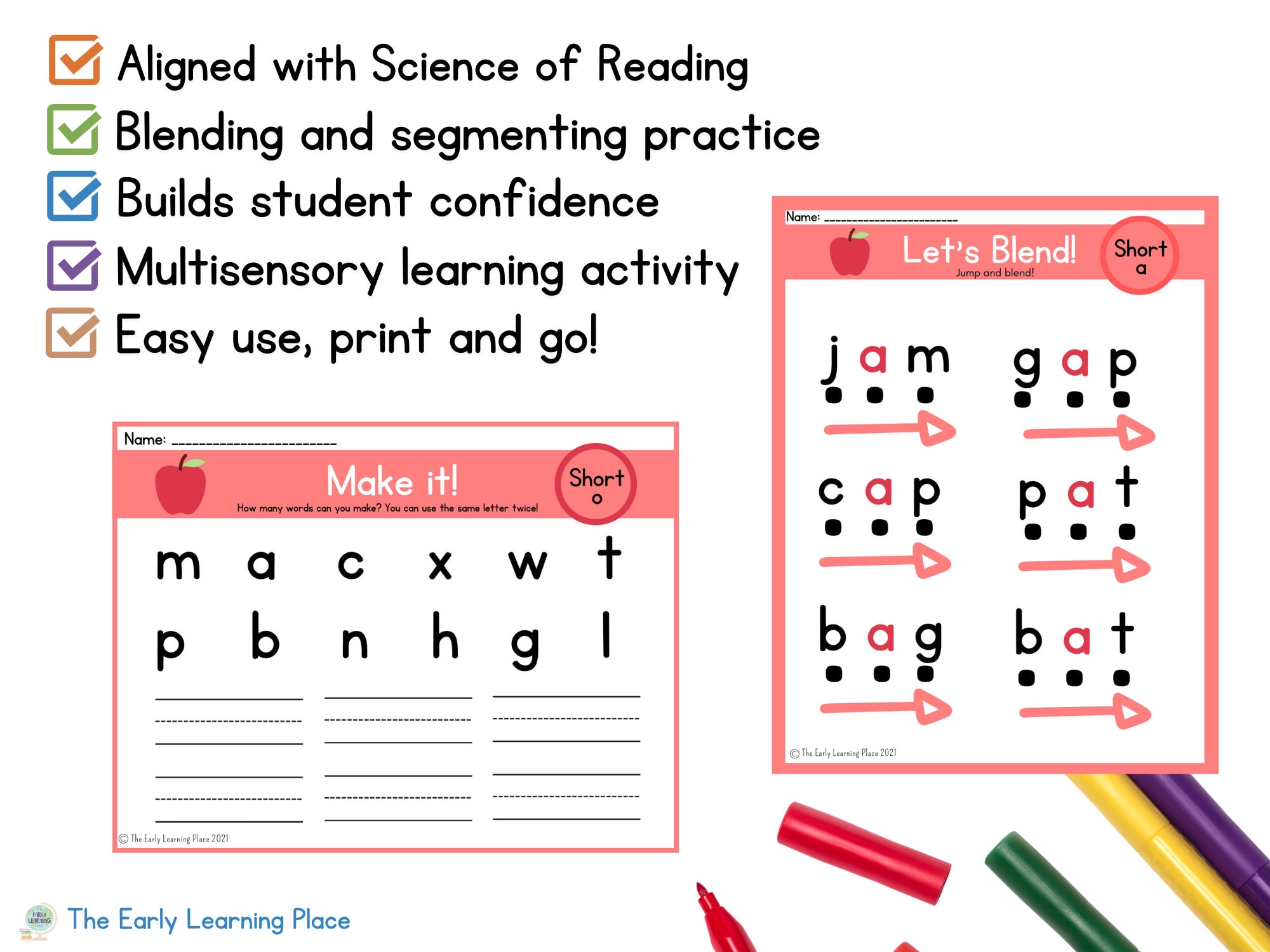Short Vowel CVC Worksheets and Activities Short A Science of Reading ...