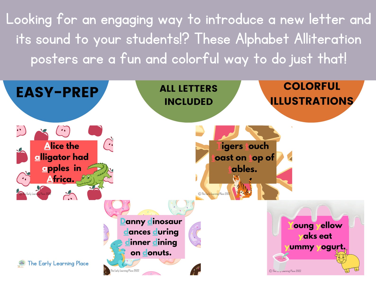 Alphabet Alliteration Posters for Letter Sounds | Phonological ...