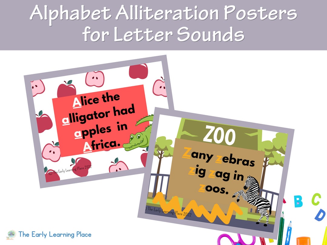 Alphabet Alliteration Posters for Letter Sounds | Phonological ...