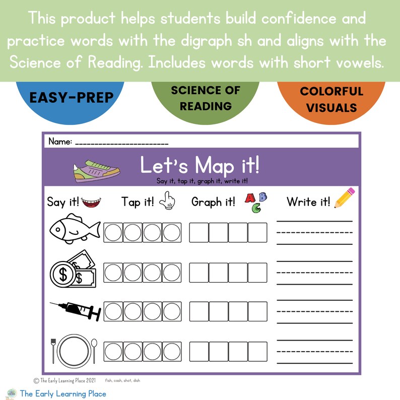 Digraph SH Posters, Word Cards, and Activities Science of Reading - Etsy