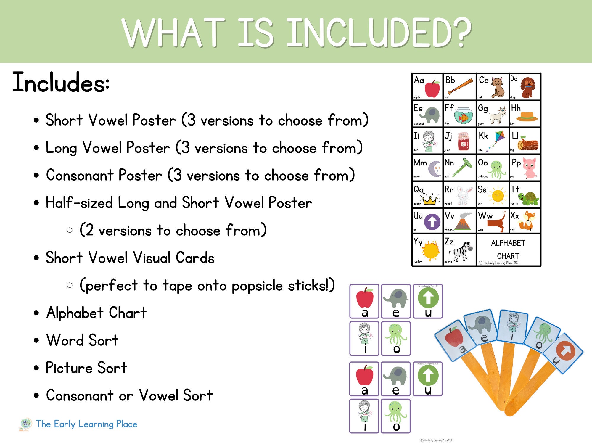 Short and Long Vowel Posters/sorts & Consonant Poster/sort | Alphabet ...
