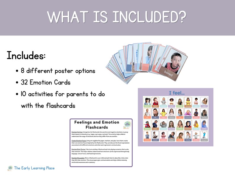 32 Feelings Flashcards for Kids | Montessori Flashcards | Feelings ...
