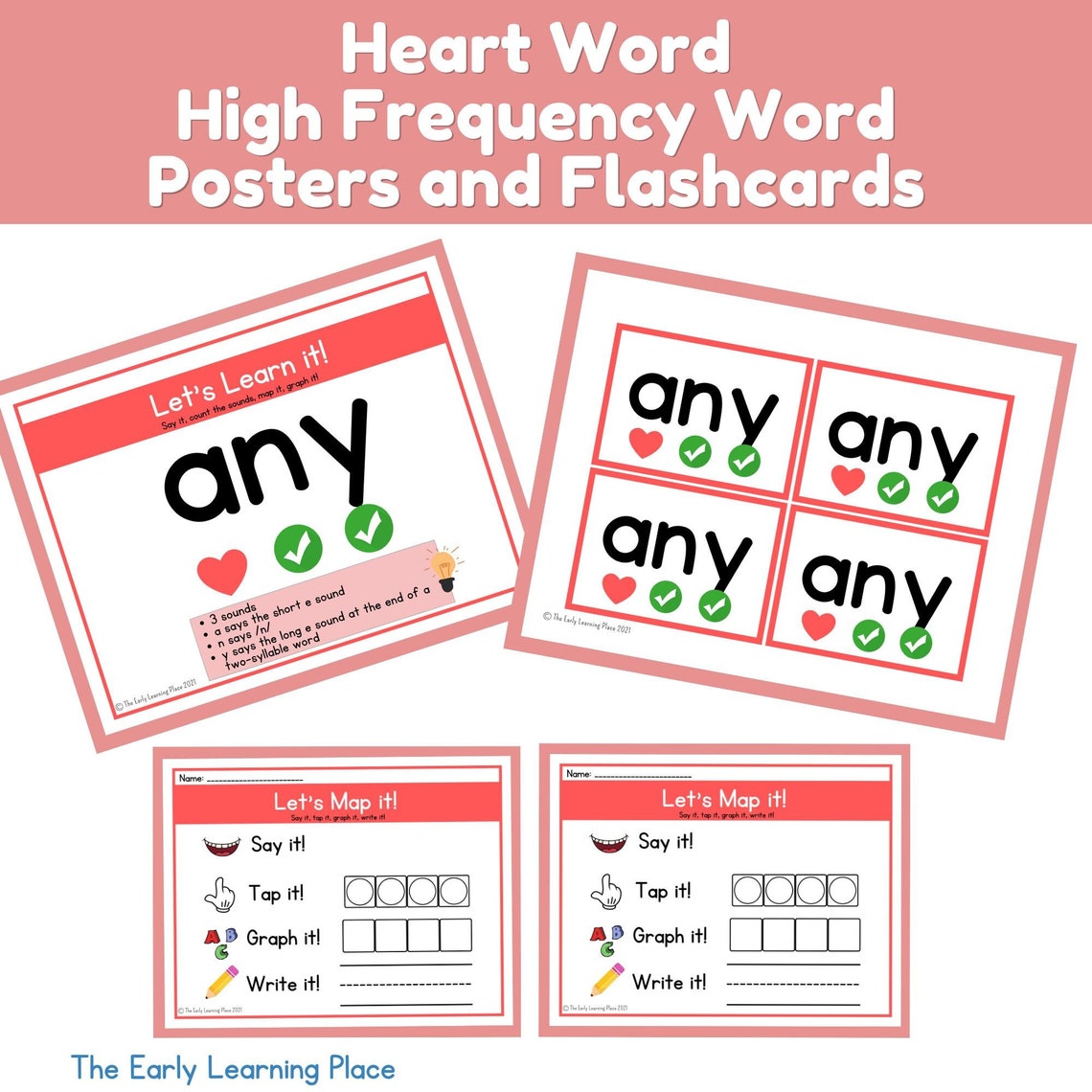 Heart Words / High-frequency Word Posters and Flashcards | Orthographic ...