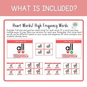 Heart Words / High-frequency Word Posters and Flashcards | Orthographic ...