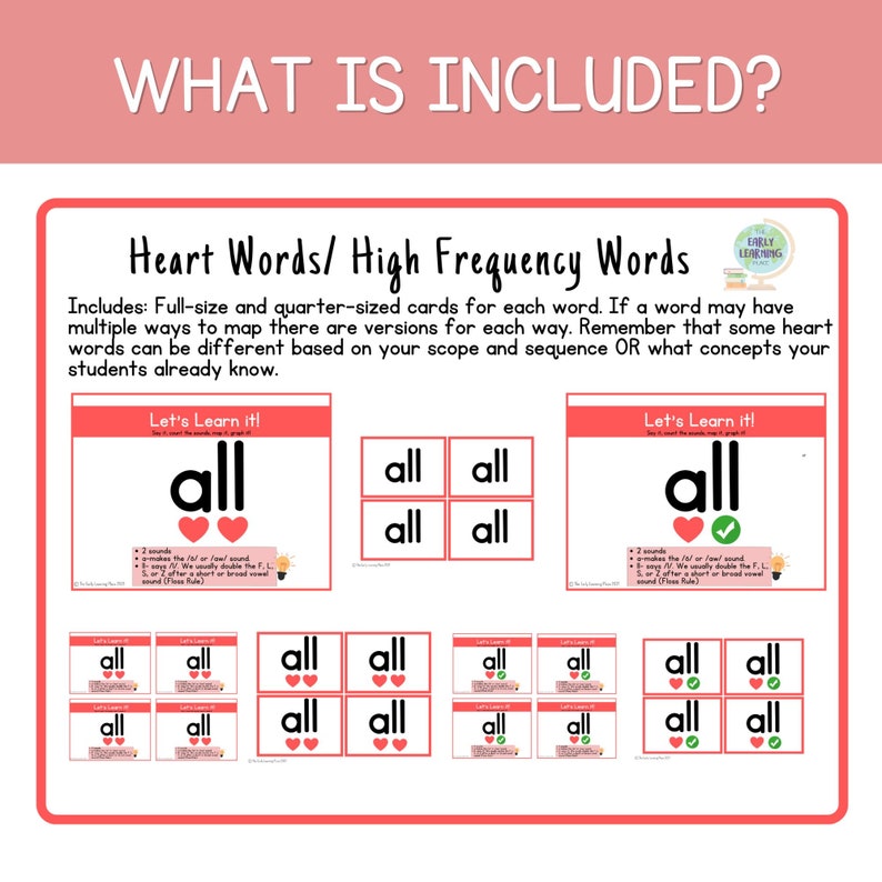 Heart Words / High-frequency Word Posters and Flashcards | Orthographic ...