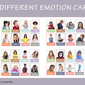 32 Feelings Flashcards for Kids | Montessori Flashcards | Feelings ...