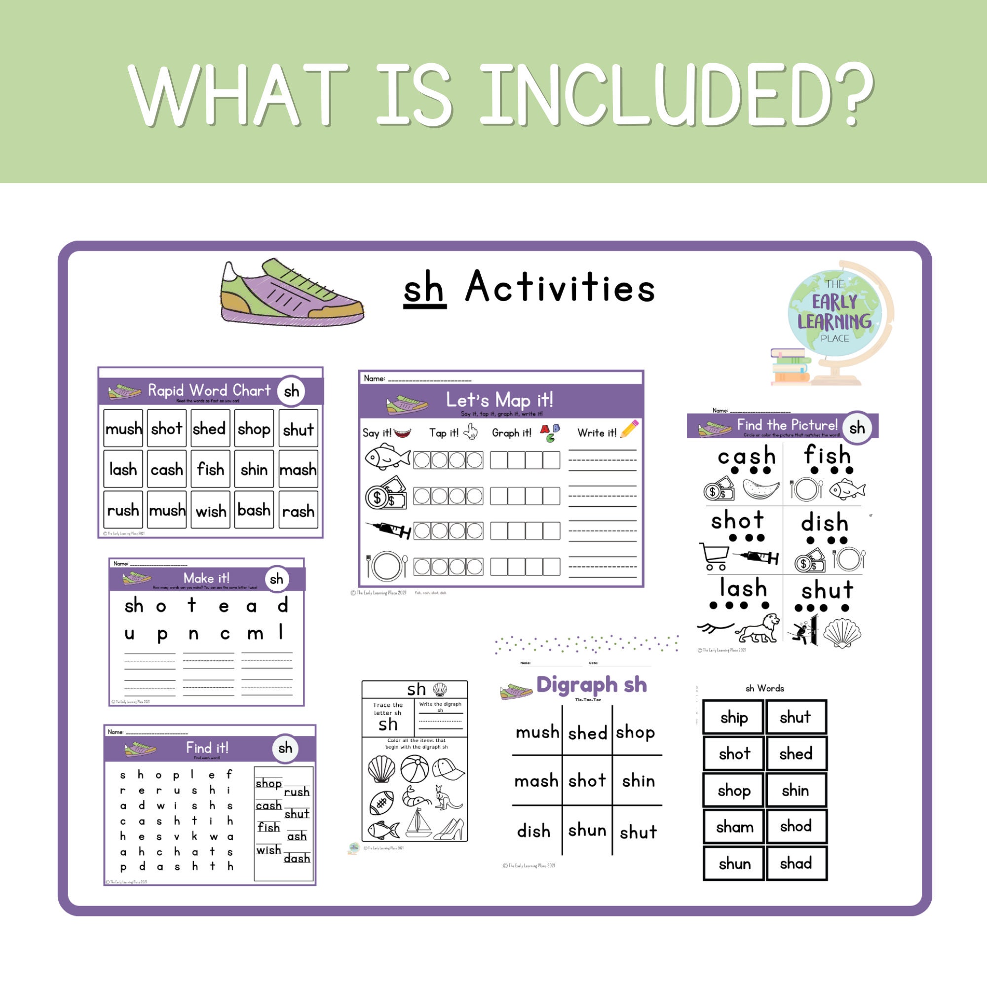 Digraph SH Posters, Word Cards, and Activities | Science of Reading - Etsy